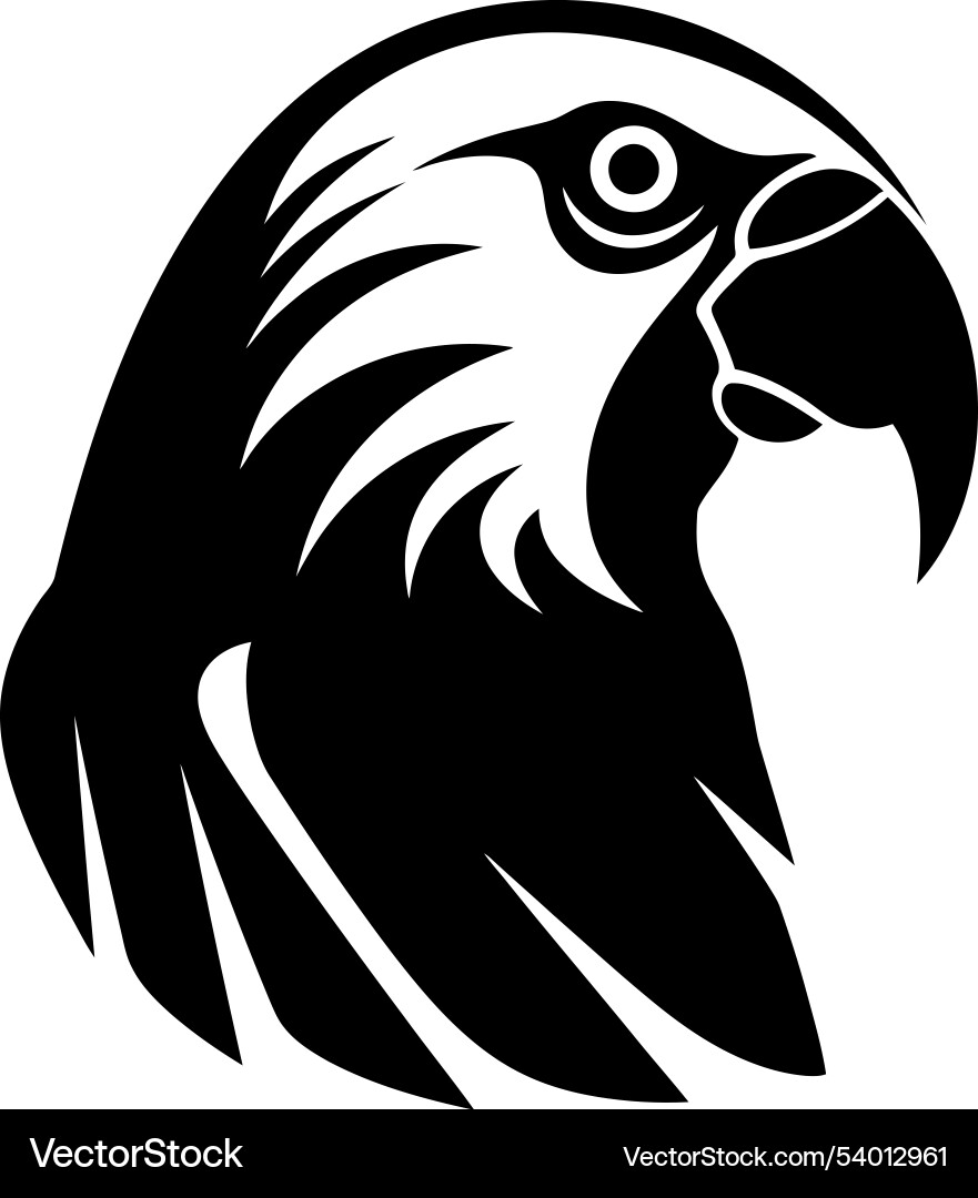Parrot head icon tattoo logo Royalty Free Vector Image