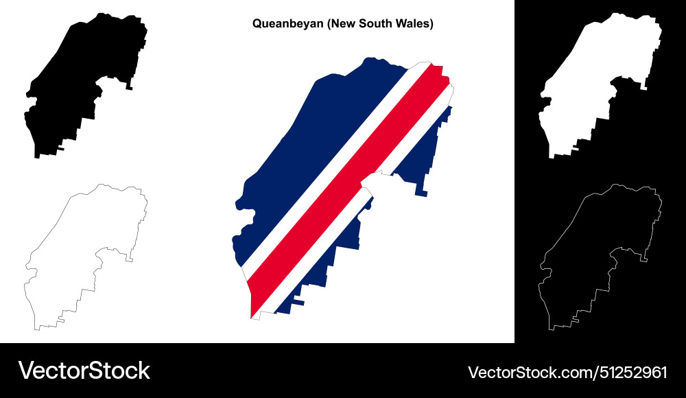 Queanbeyan outline map Royalty Free Vector Image