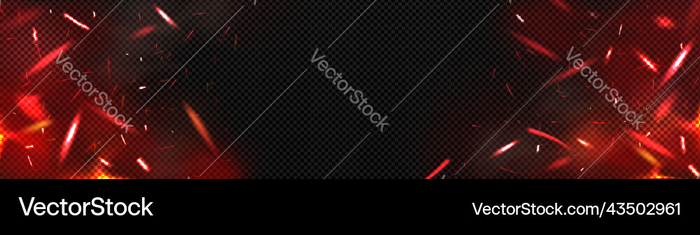 Red fire sparks overlay effect burning campfire Vector Image