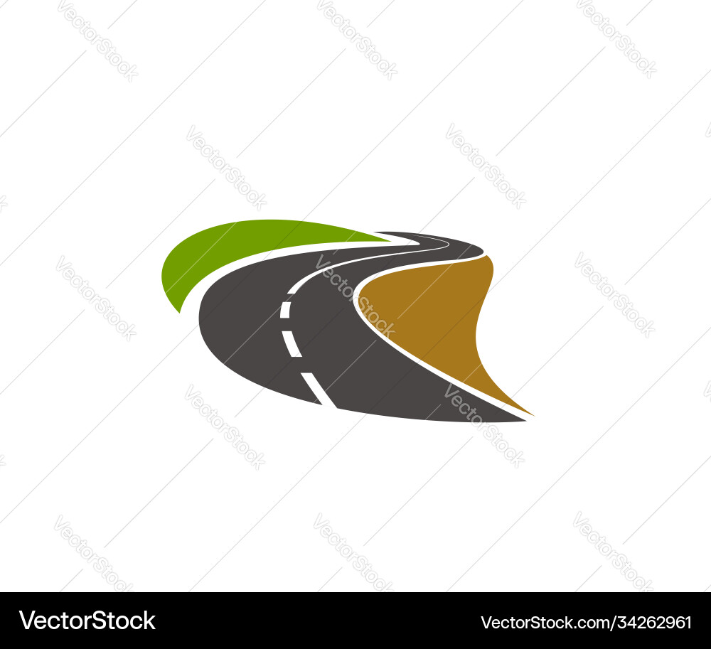 Road pathway highway icon curve driveway Vector Image