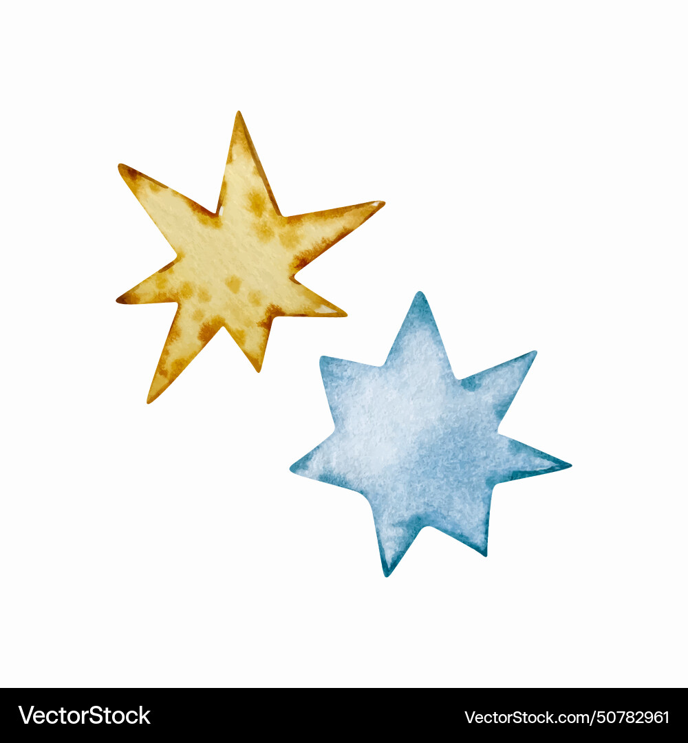 Watercolor stars set space Royalty Free Vector Image