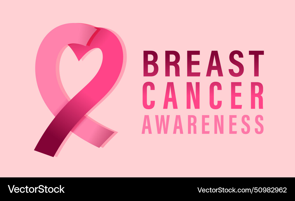 Beast cancer awareness landscape poster help Vector Image