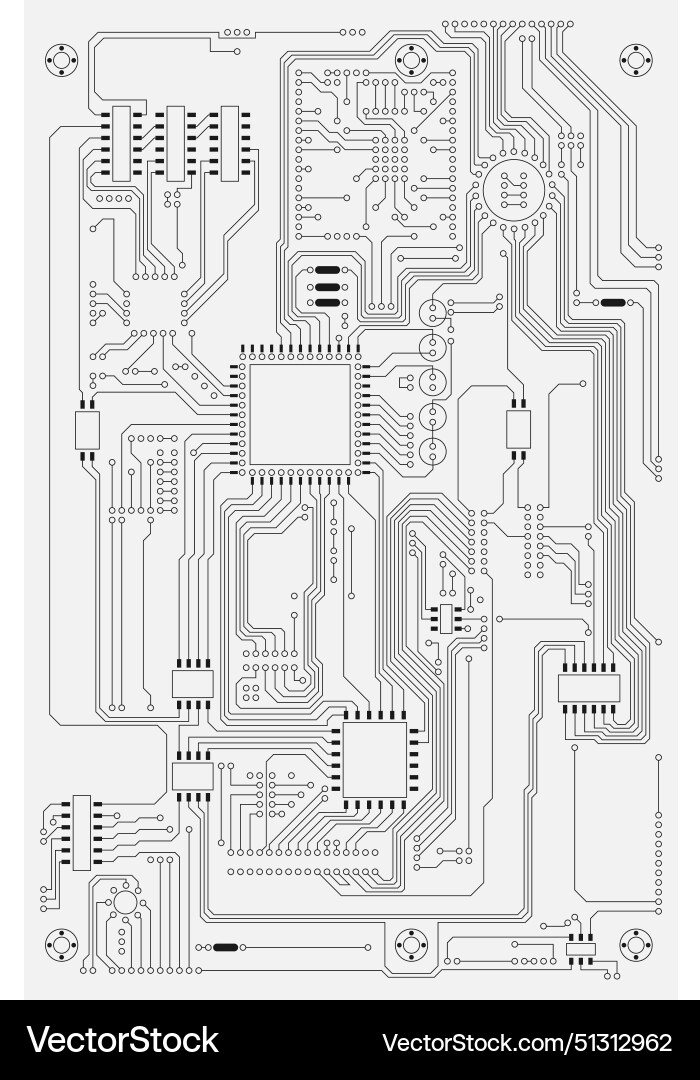 Communication module printed circuit board Vector Image