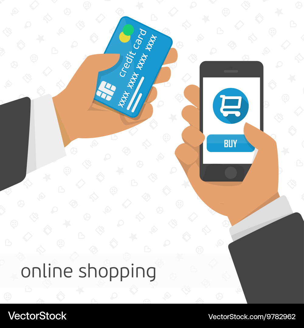Mobile Shopping Royalty Free Vector Image - VectorStock