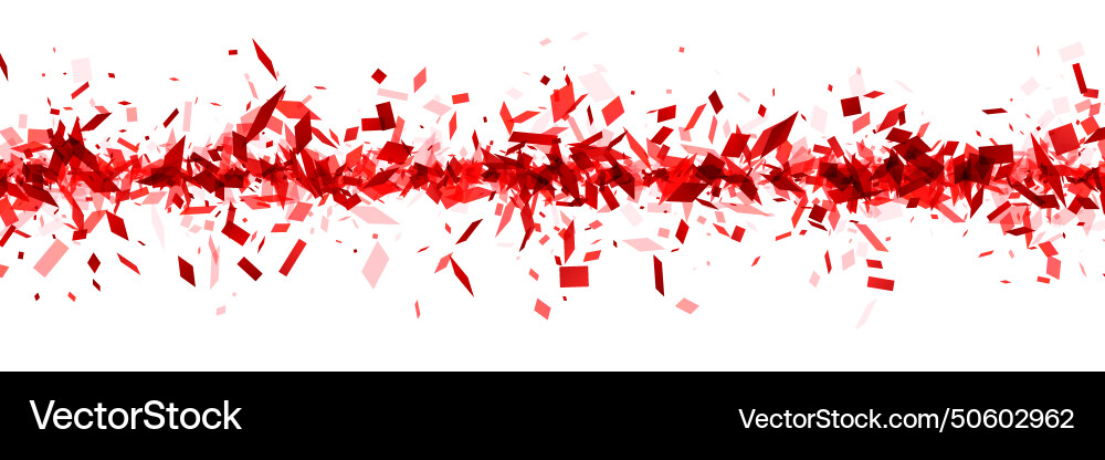 Red confetti storm banner Royalty Free Vector Image
