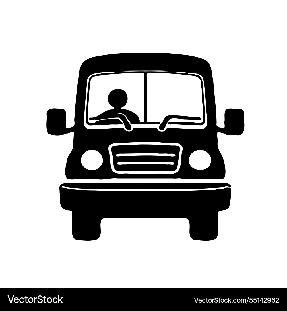 Simple black car driver icon Royalty Free Vector Image
