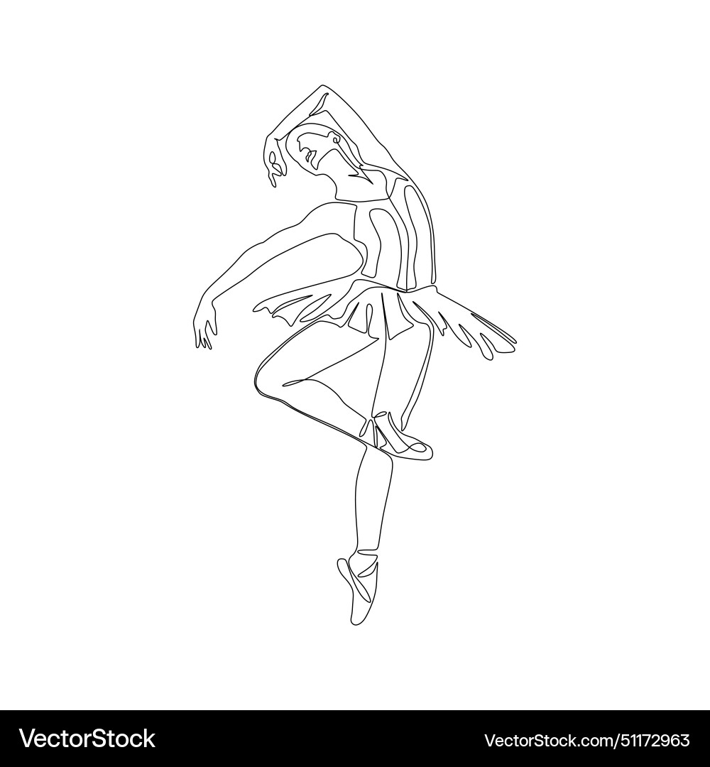 Continuous line art drawing ballet dancer Vector Image