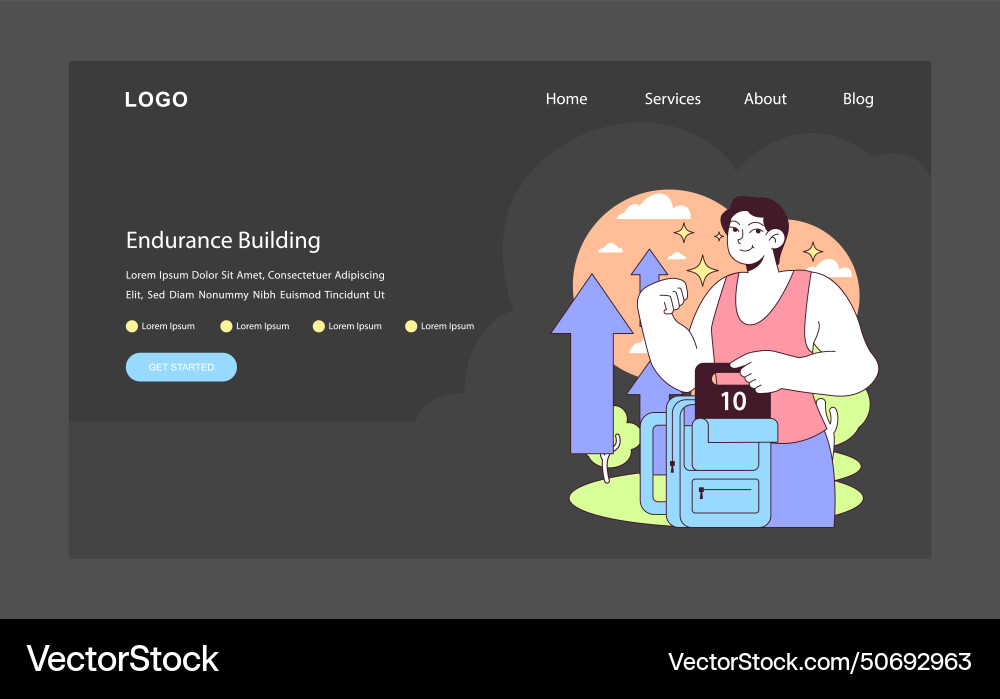 Endurance training concept flat Royalty Free Vector Image