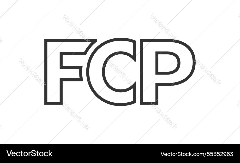 Fcp Logo Design Vorlage mit stark und modern Vektorbild
