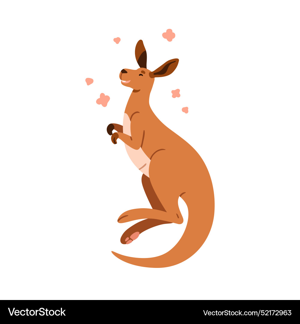 Happy kangaroo character adorable joyful cute Vector Image
