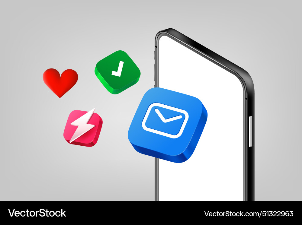 Mobile application icons with modern smartphone Vector Image