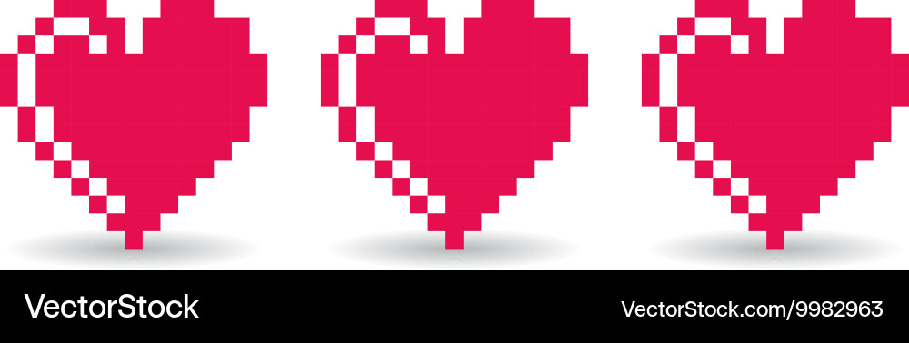 Pixel heart Royalty Free Vector Image - VectorStock