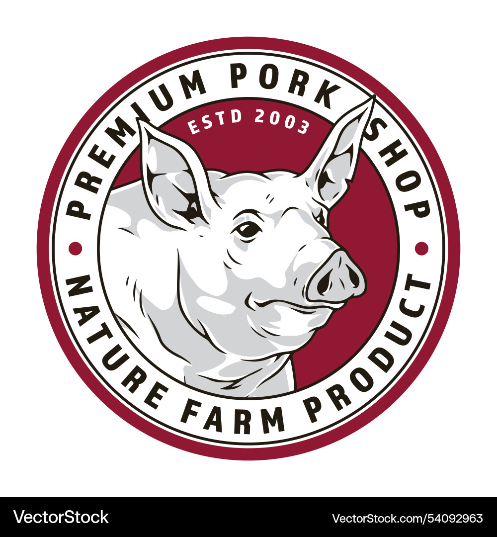 Premium pork shop logo Royalty Free Vector Image
