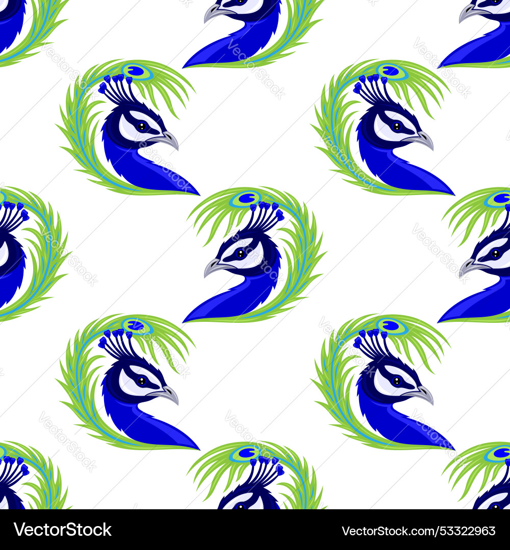 Seamless pattern with peacocks Royalty Free Vector Image