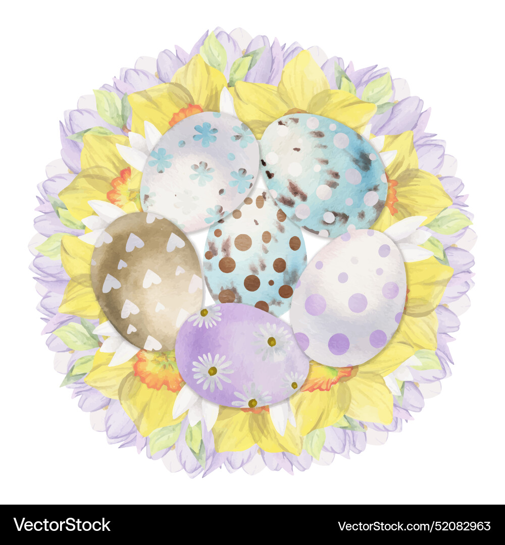 Watercolor hand drawn easter celebration clipart Vector Image