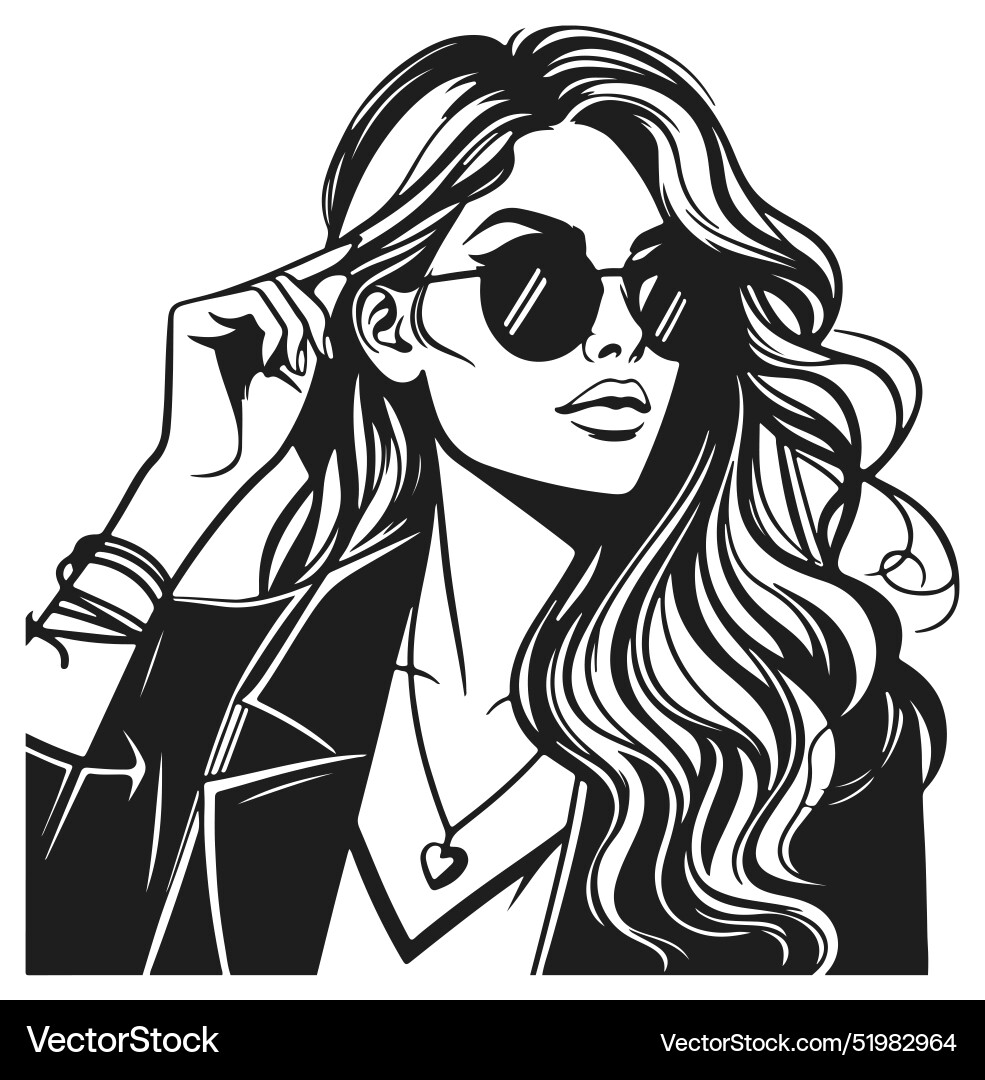 Beautiful mordan girls silhouette design Vector Image