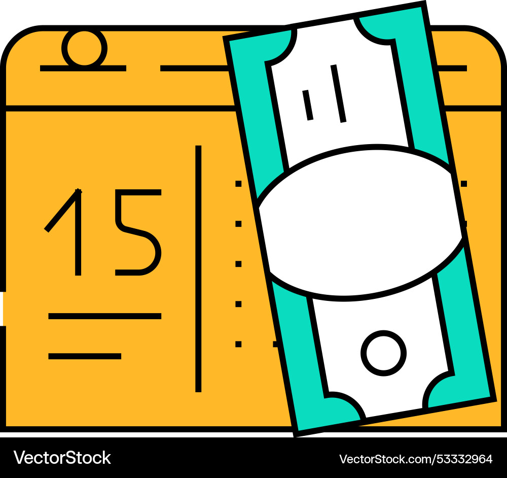 Day for payment alimony icon color Royalty Free Vector Image