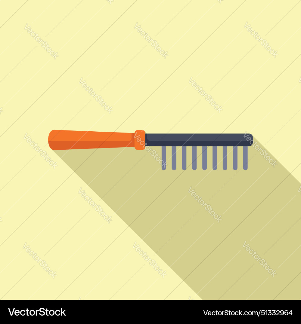 Flat of a red handled comb Royalty Free Vector Image
