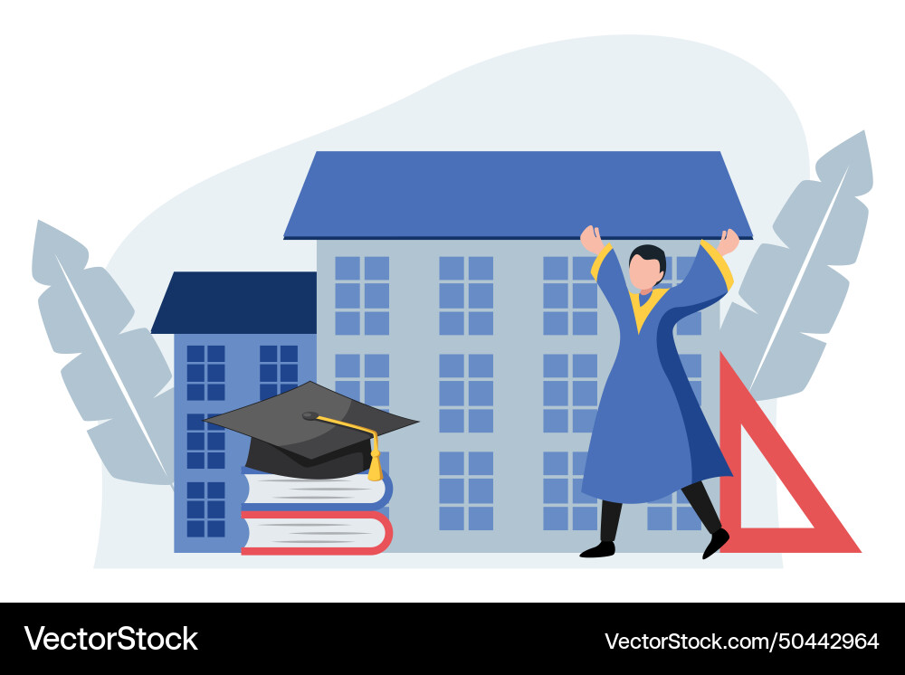 Graduation flat design Royalty Free Vector Image
