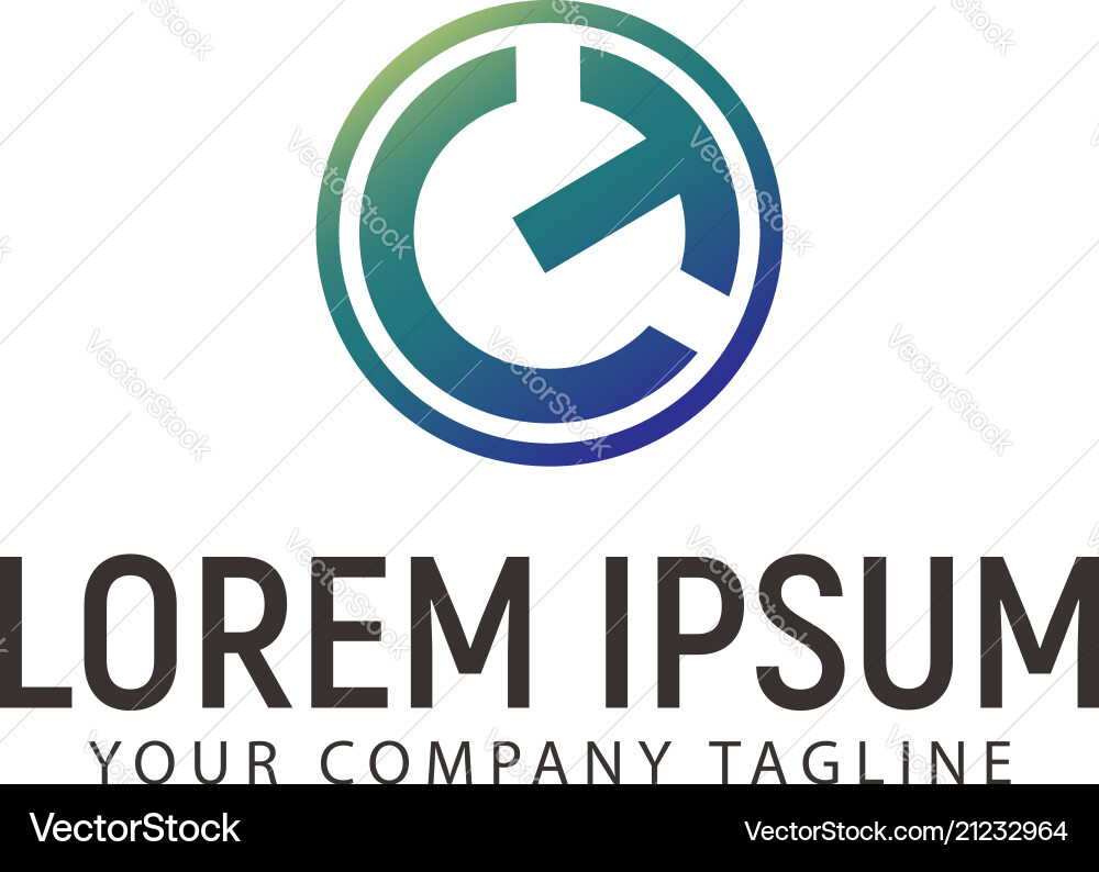 Letter c and t logo design concept template Vector Image
