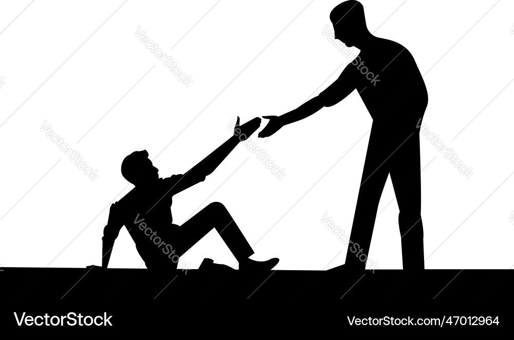 Man helping another Royalty Free Vector Image - VectorStock