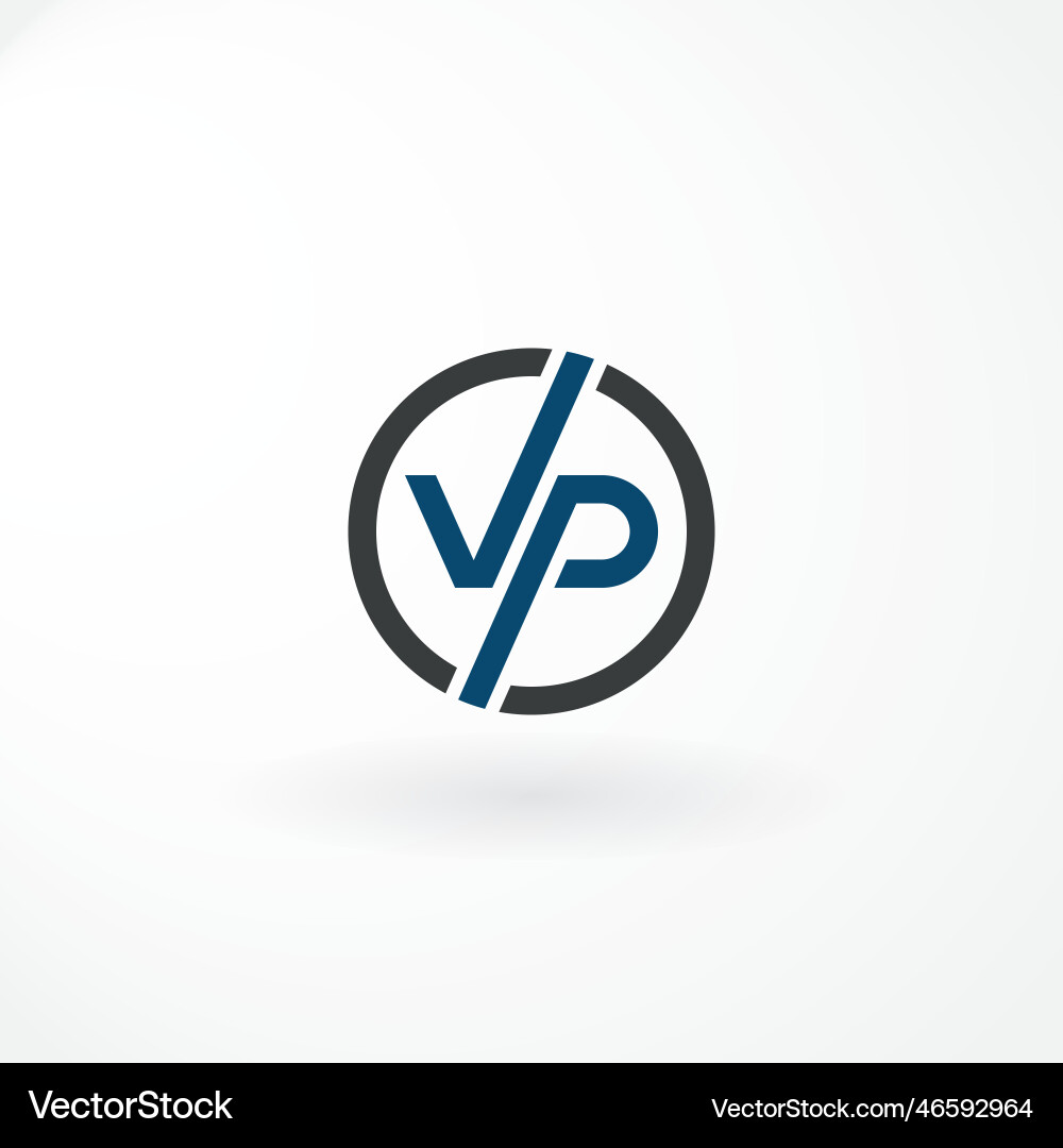 Monogram design letter with combination vp Vector Image