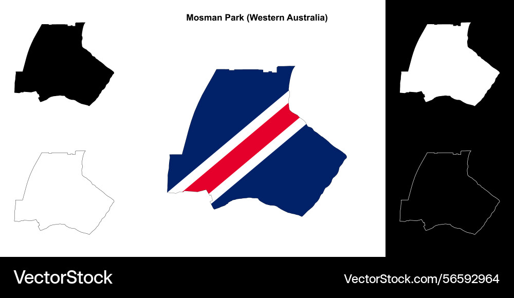 Mosman park outline map Royalty Free Vector Image
