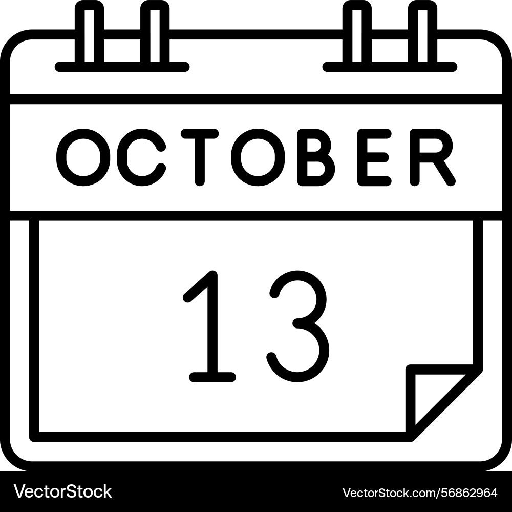 October 13 icon Royalty Free Vector Image - VectorStock