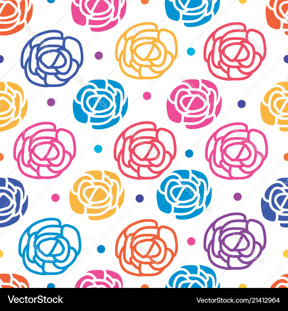 Pink Rose Seamless Pattern Royalty Free Vector Image