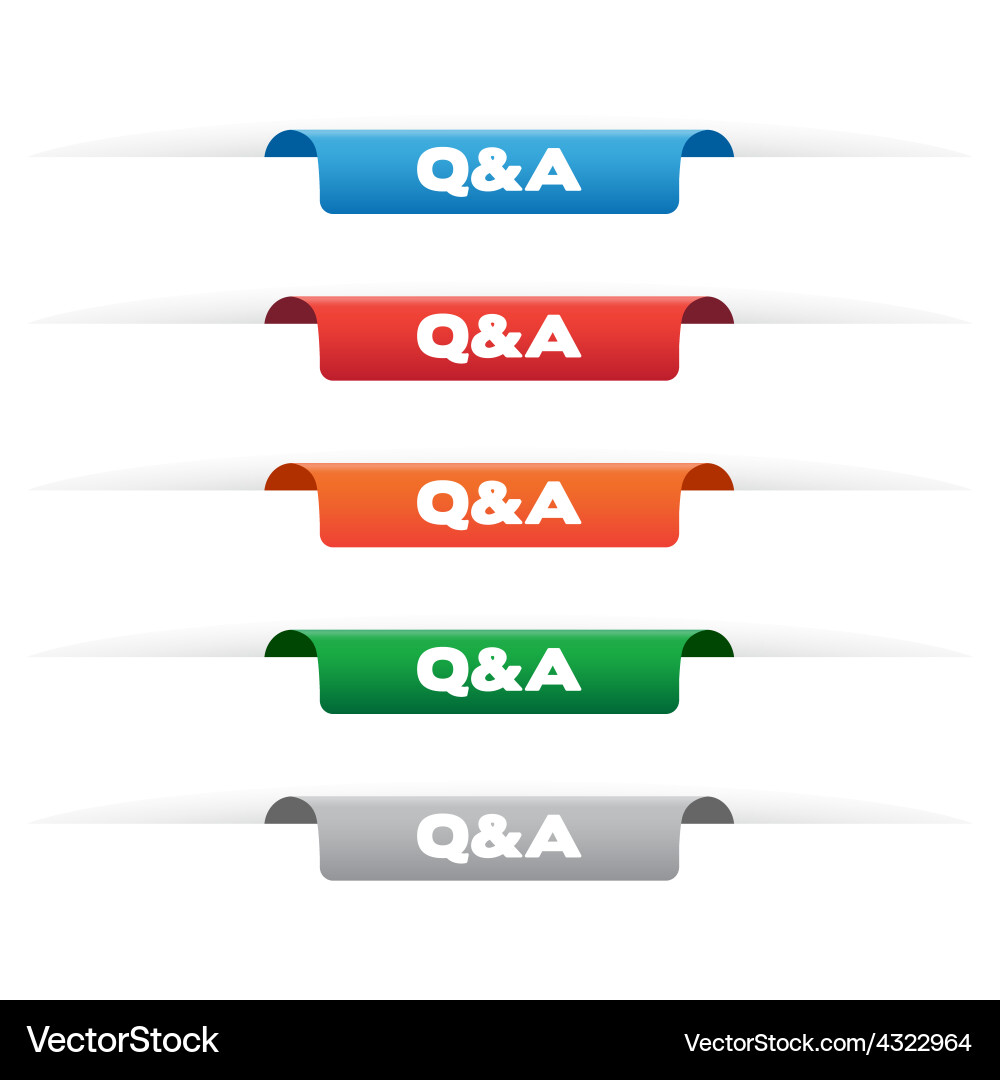 Question and answer paper tag labels Royalty Free Vector