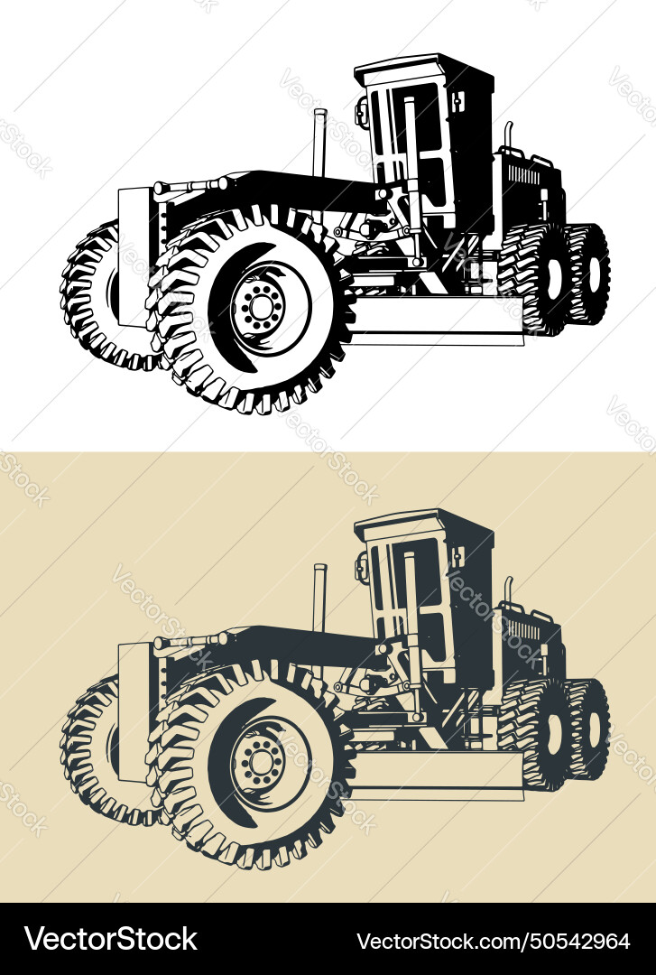 Road grader Royalty Free Vector Image - VectorStock