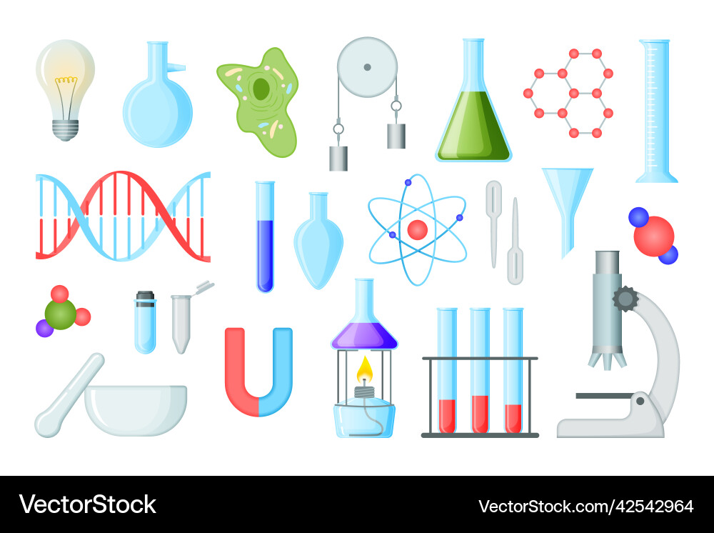 Science icon chemical and medical tools lab Vector Image