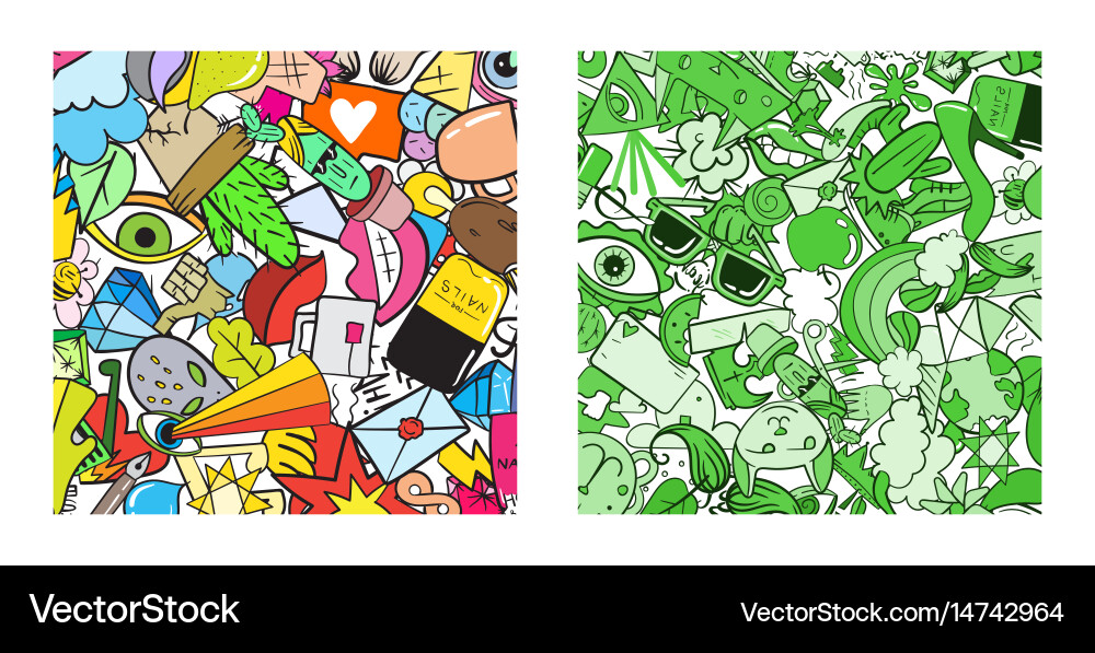 Set graffiti pattern with urban lifestyle line Vector Image
