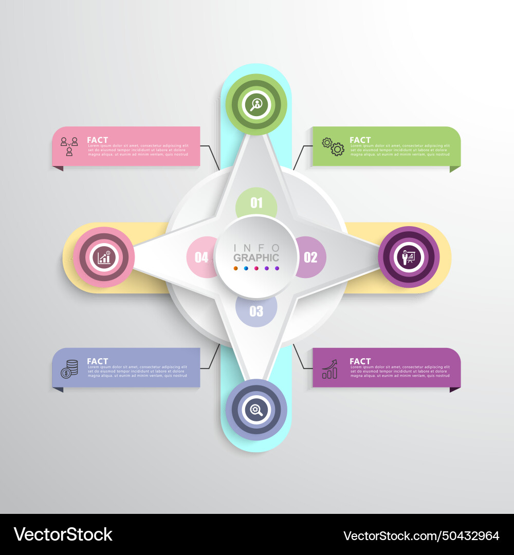 Star shapes infographic with info and steps Vector Image