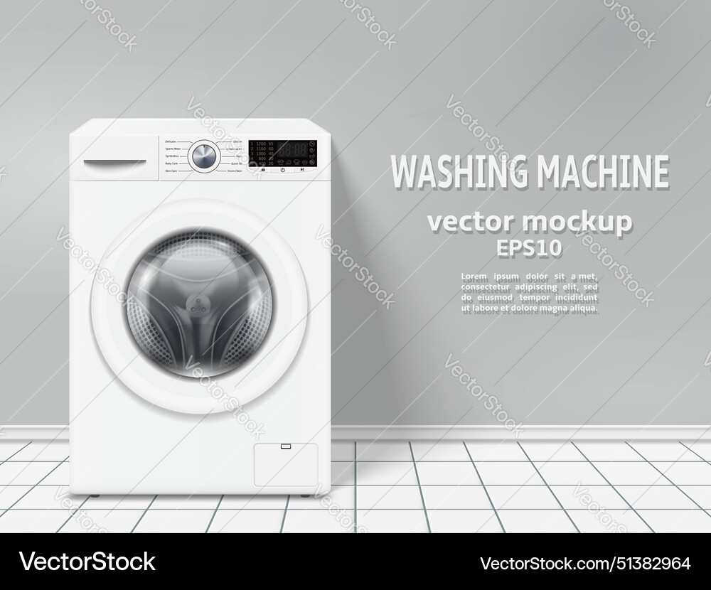 Washing machine mockup Royalty Free Vector Image