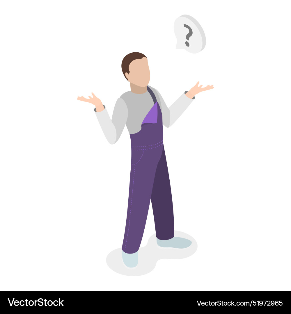 3d isometric flat of human Royalty Free Vector Image