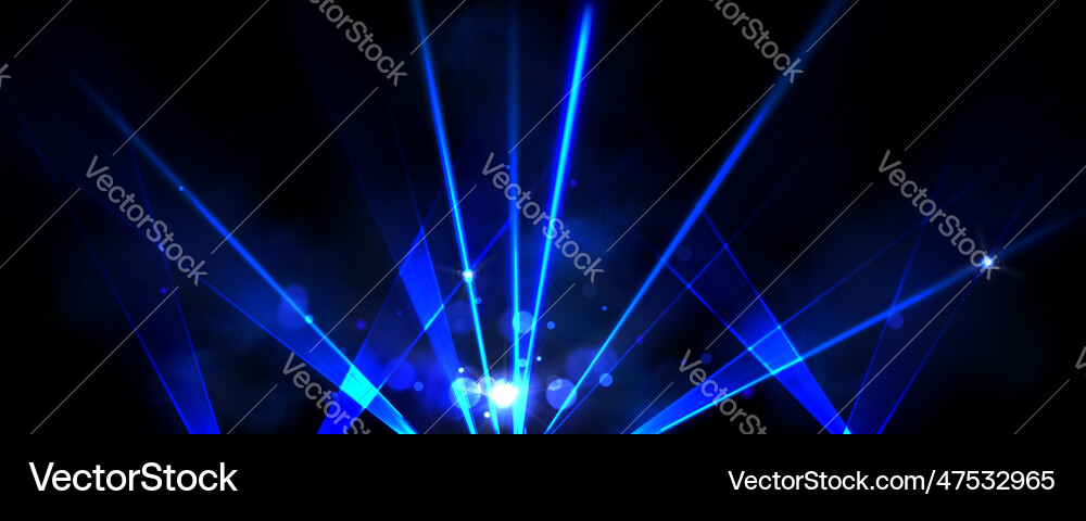 Blue laser show light beam effect for disco party Vector Image