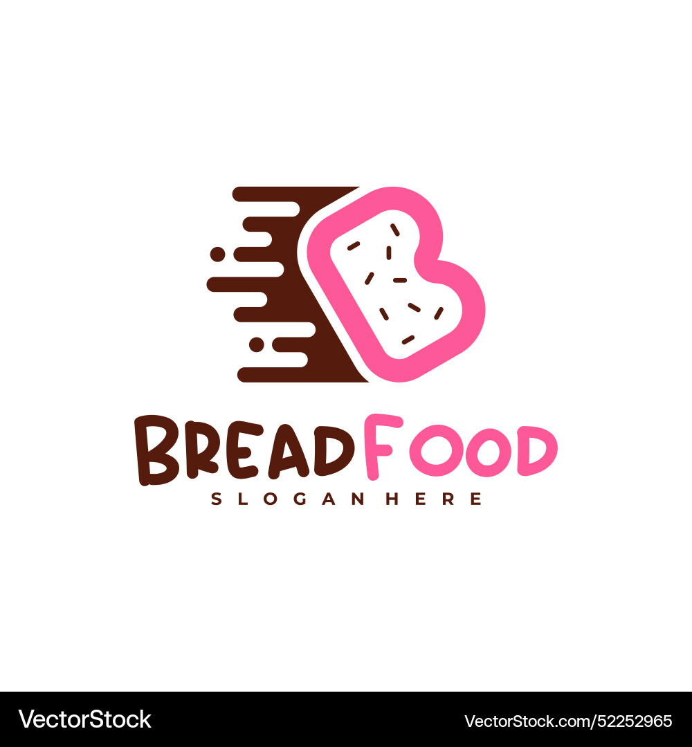 Bread with b logo template creative fast Vector Image