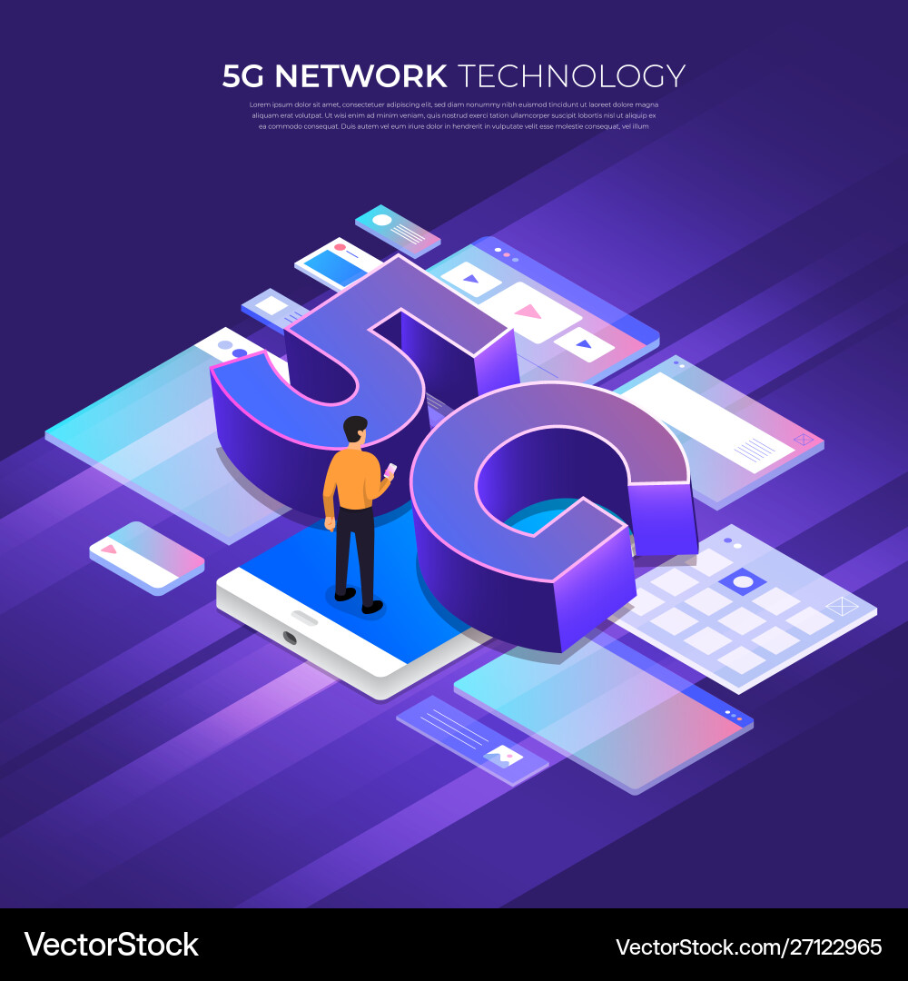 Concept 5g network technology Royalty Free Vector Image