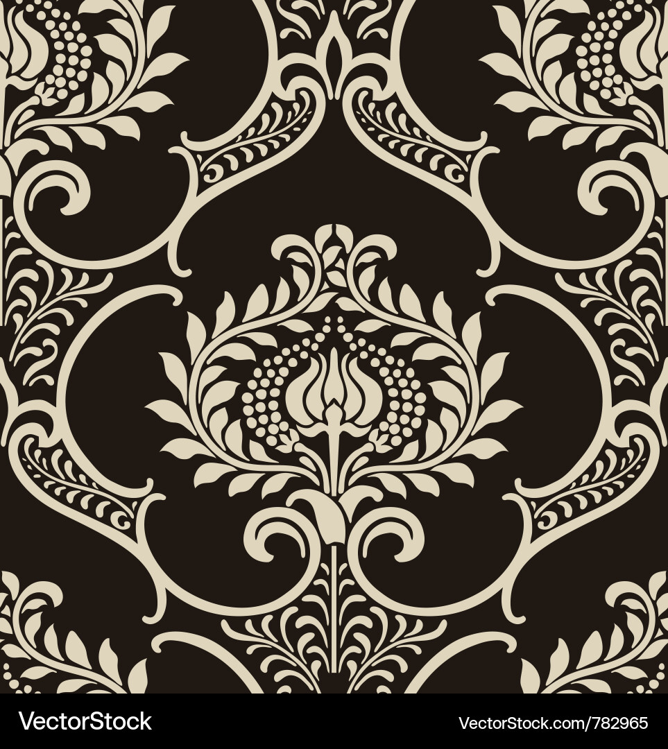 Elegant Damask Wallpaper Royalty Free Vector Image