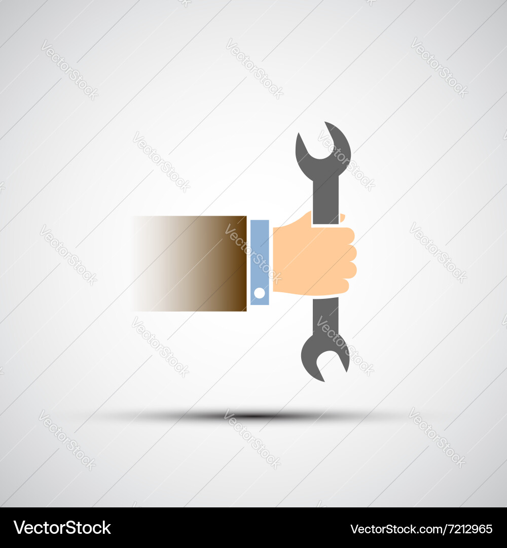 Hand holding a wrench Royalty Free Vector Image