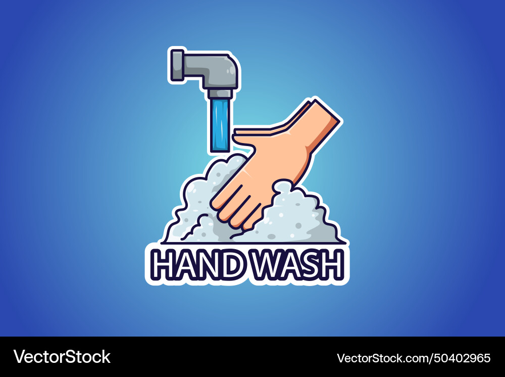 Hand washing logo cartoon Royalty Free Vector Image