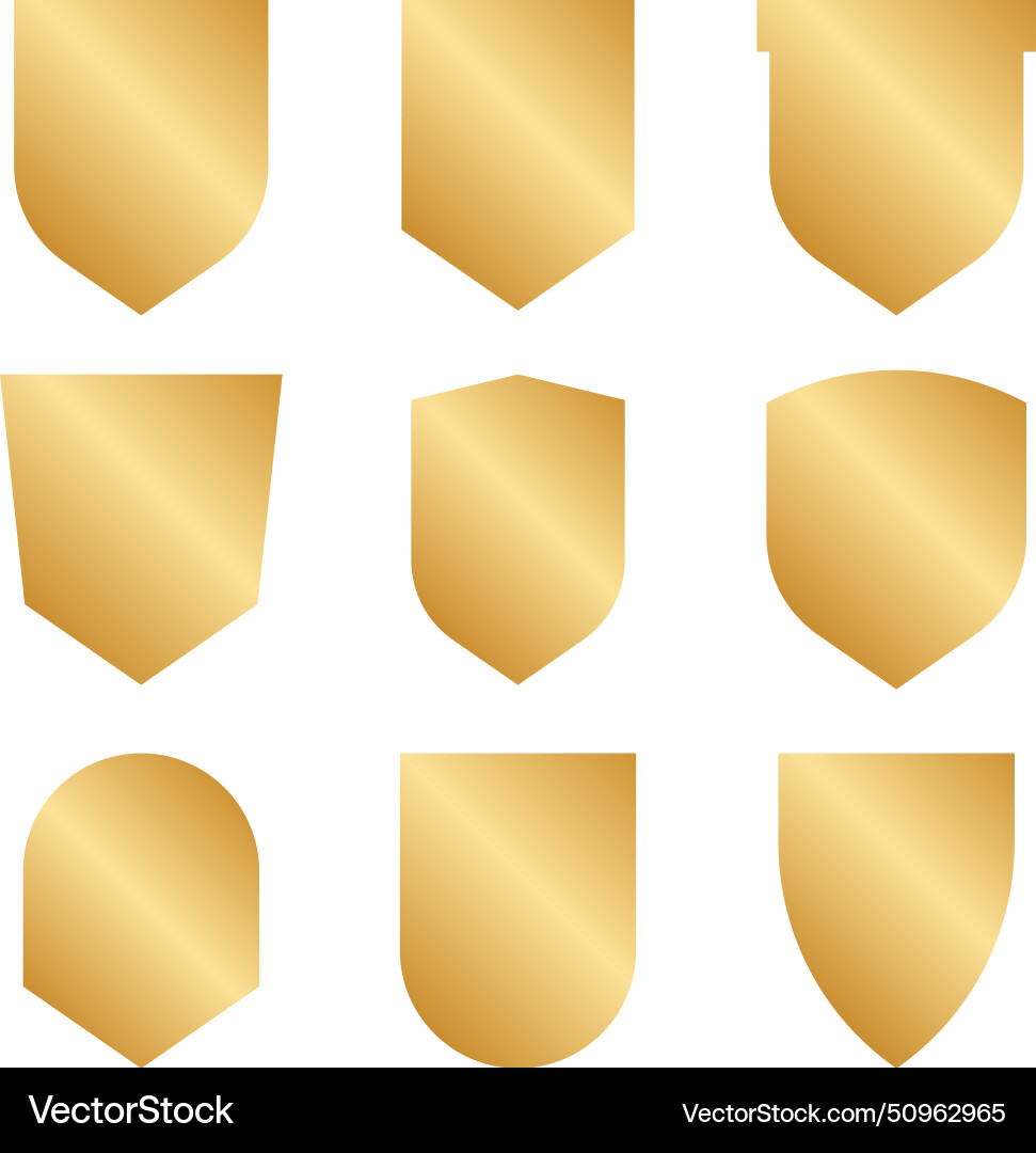 Luxury golden armor security vintage shields Vector Image