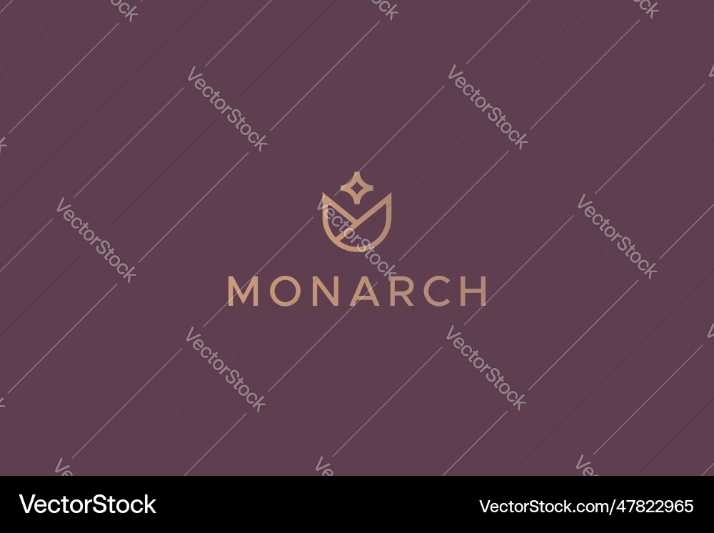 Monarch logo geometric letter m Royalty Free Vector Image