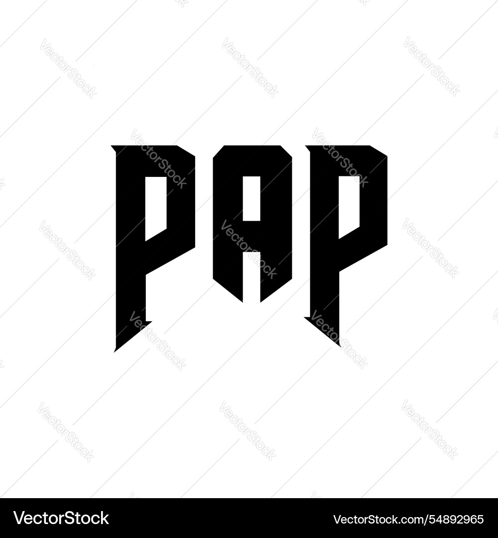 Pap letter logo design for technology company Vector Image