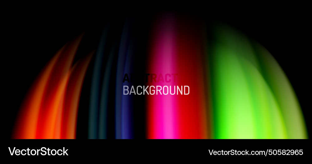 Rainbow color wave lines on black techno Vector Image