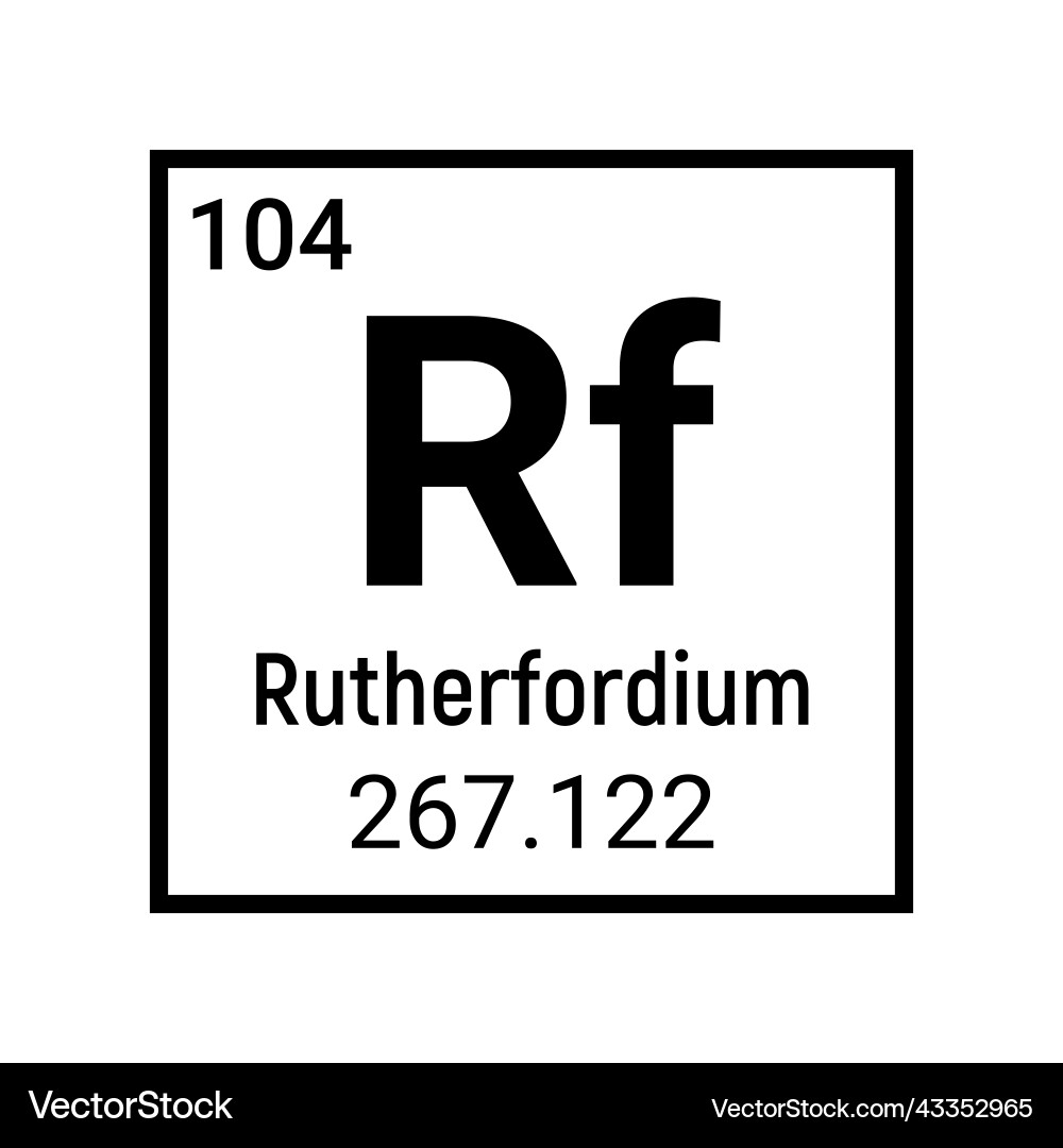 Rutherfordium chemical atom element education Vector Image