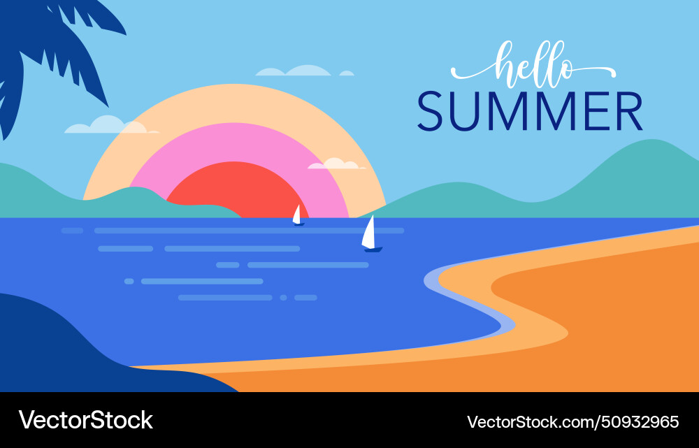Summer and travel concept design clean landscape Vector Image