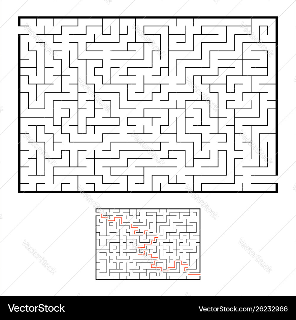 Abstract rectangular maze game for kids puzzle Vector Image