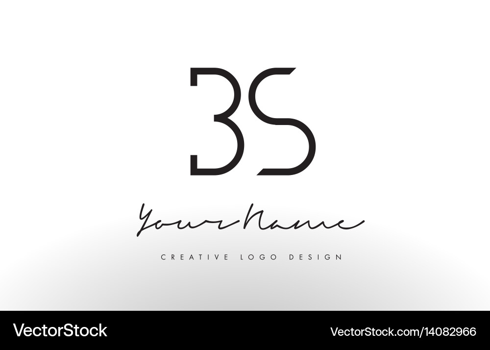 Bs letters logo design slim creative simple black Vector Image